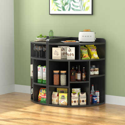 Wade Logan® Cayhlin 3-Tier Corner Bookcase Cabinet with 8 Cubbies ...