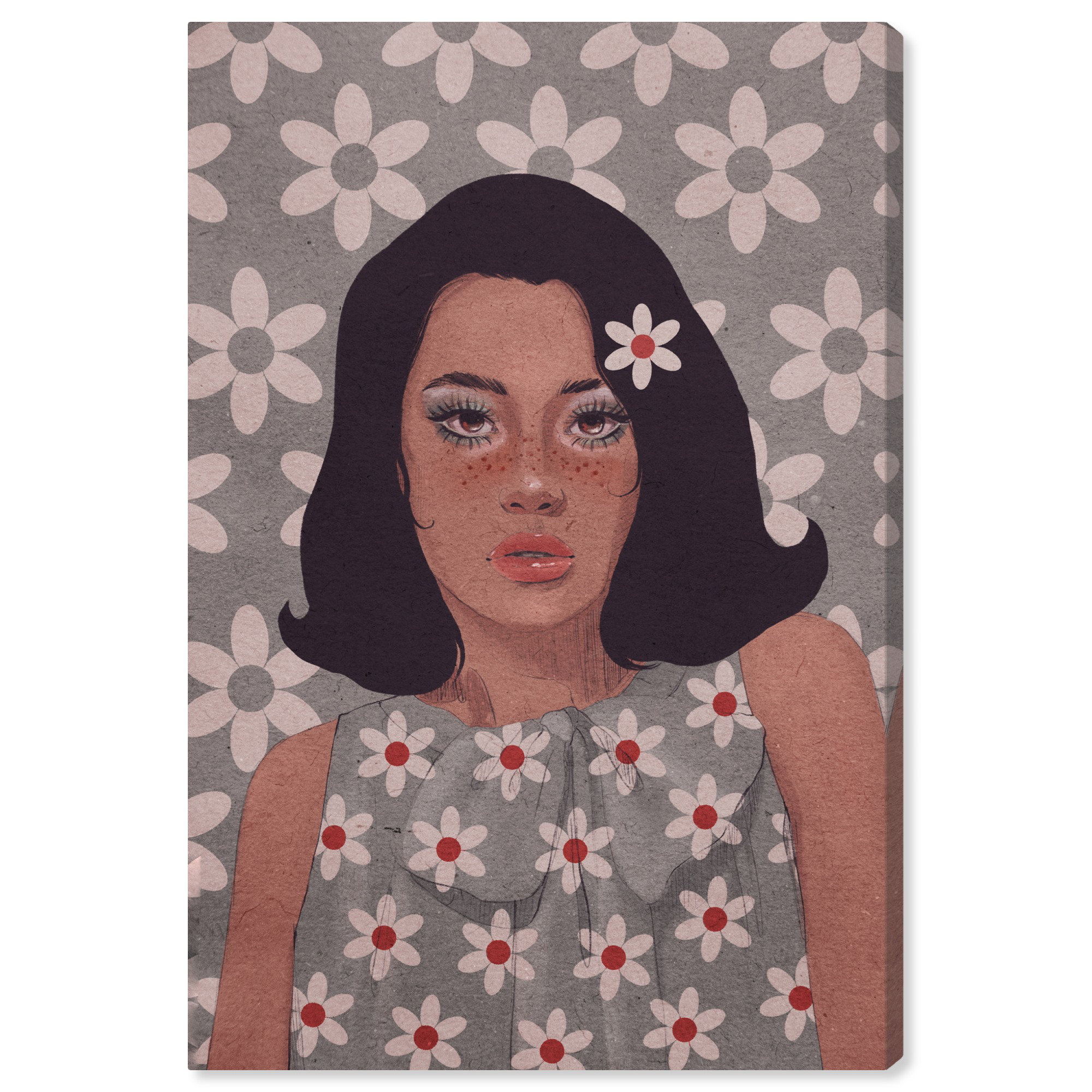 Art Remedy Amelie Retro In Floral II Canvas Modern Boho Portrait by Art ...