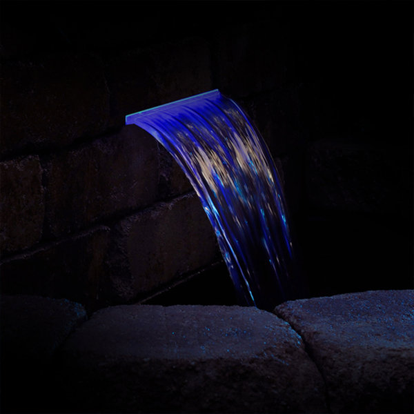 Pondmaster LED Lighted Waterfall Spillway for Gardens or Pools, Blue ...
