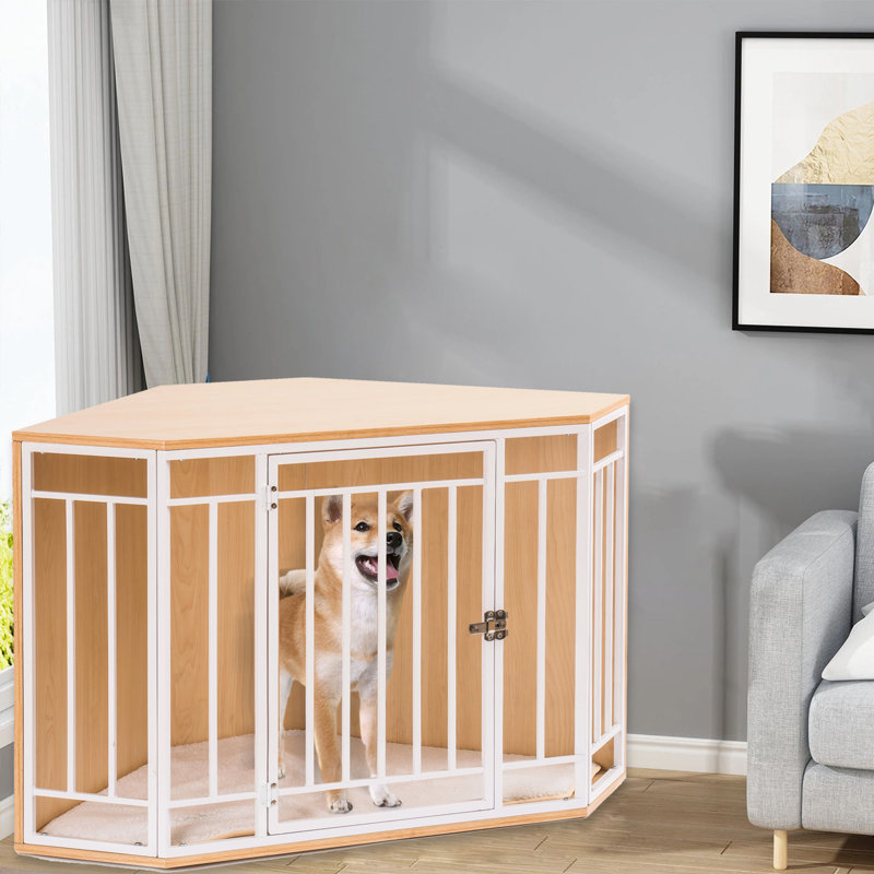 Tucker Murphy Pet™ Corner Dog Crate Furniture Pet House & Reviews | Wayfair