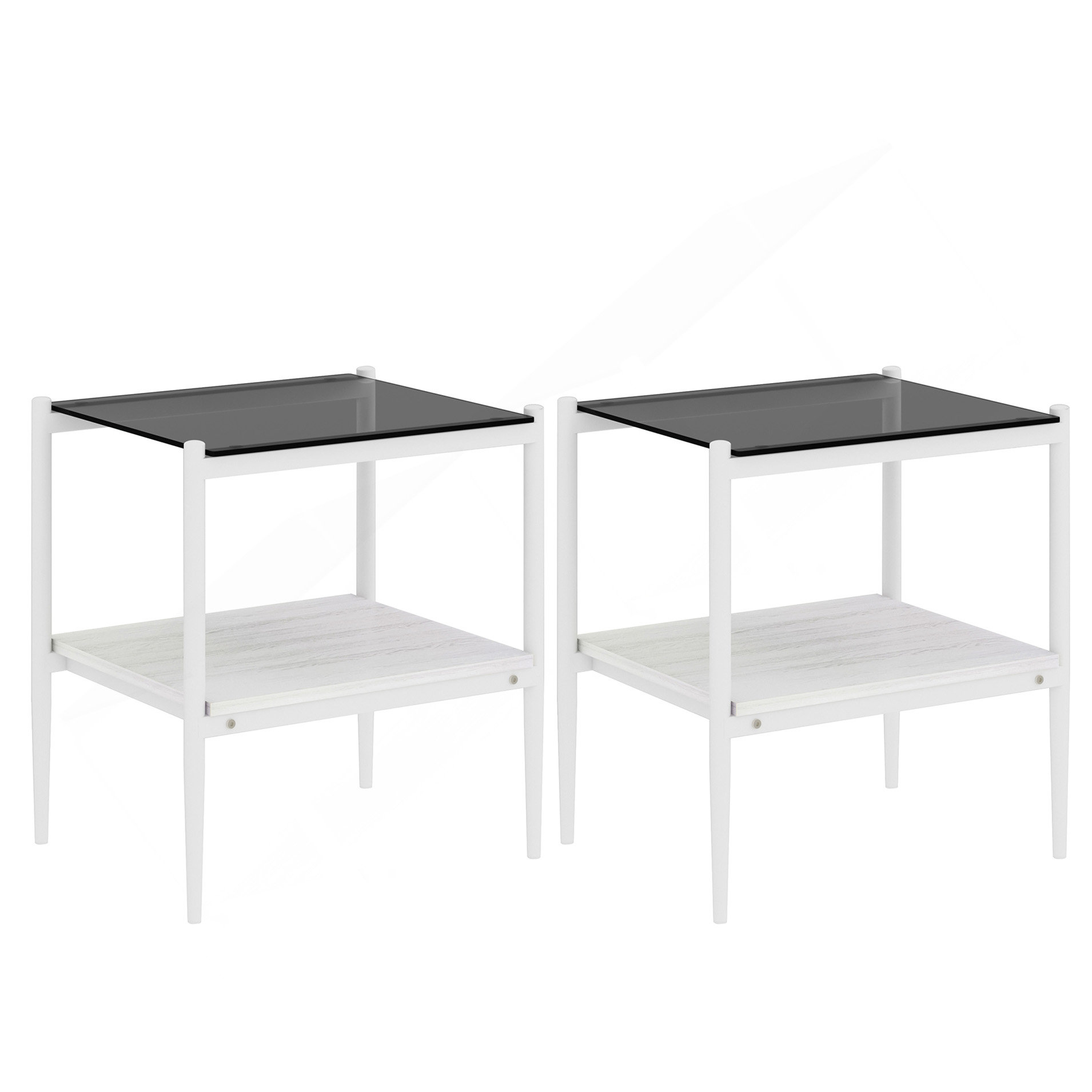 Latitude Run® Coffee Table And End Tables Set Of 3, Tempered Glass ...