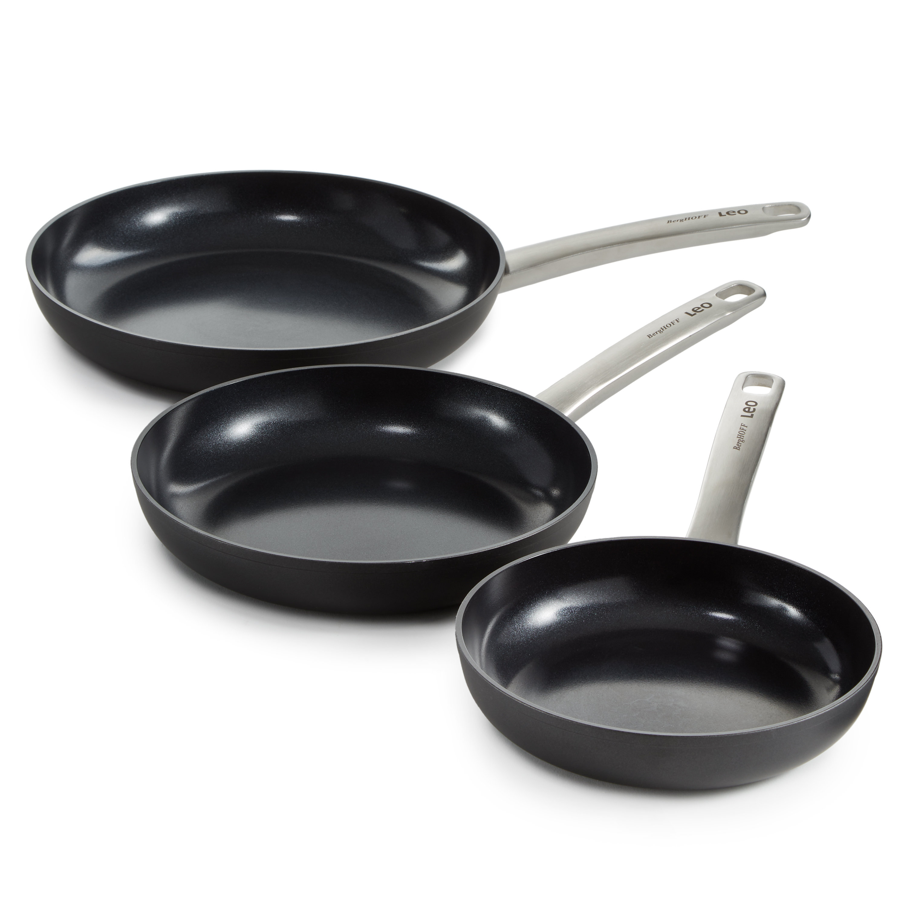 BergHOFF Leo Graphite 3Pc Nonstick Ceramic Frying Pan Set | Wayfair