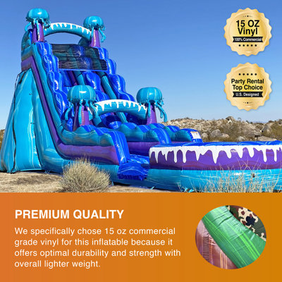 JumpOrange Electric 15' X 36' Inflatable Water With Air Blower | Wayfair