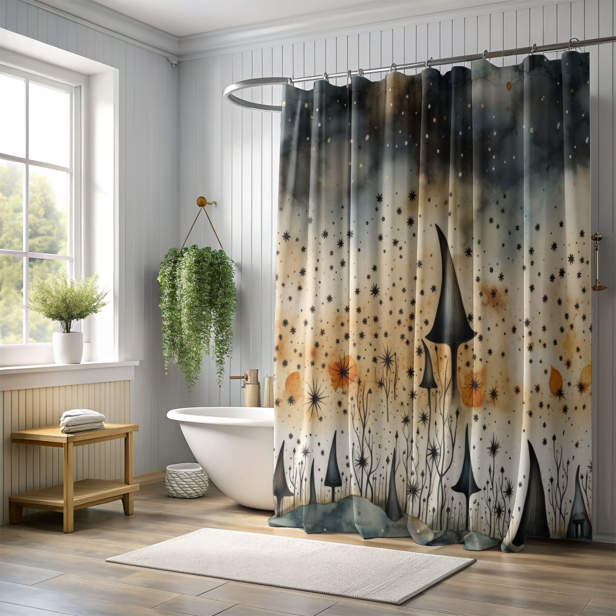 East Urban Home Haunted Harvest - Premium Shower Curtain | Wayfair