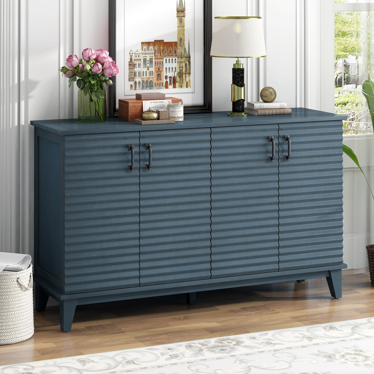 Lark Manor™ Sideboard With 4 Door Large Storage Buffet For Kitchen ...