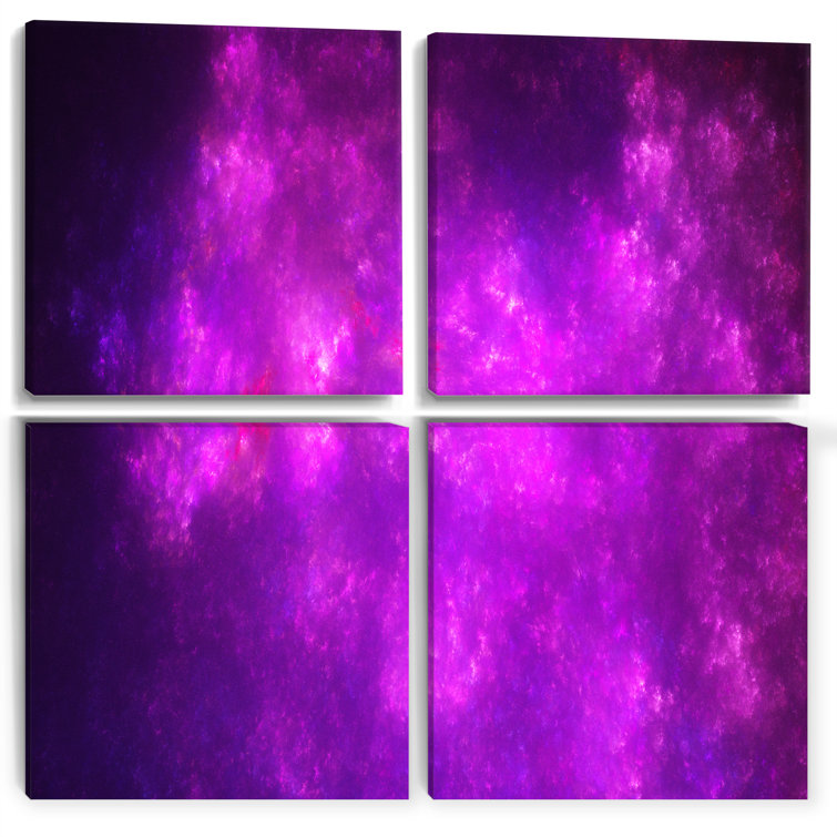 Orren Ellis Purple Starry Fractal Sky - Abstract Canvas Wall Art Print ...
