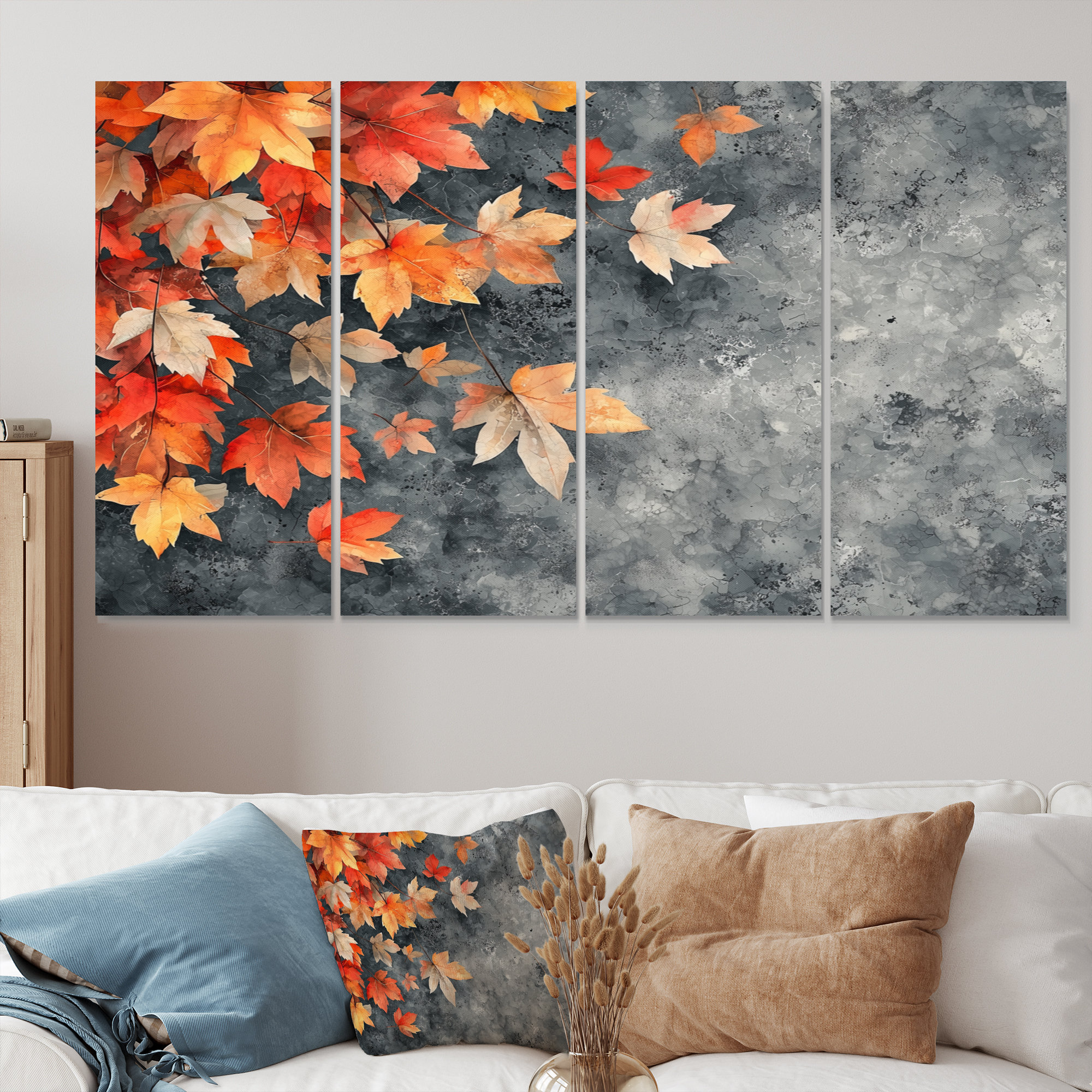 Winston Porter Orange Autumn Leaves V - L- Autumn - Traditional Wall ...