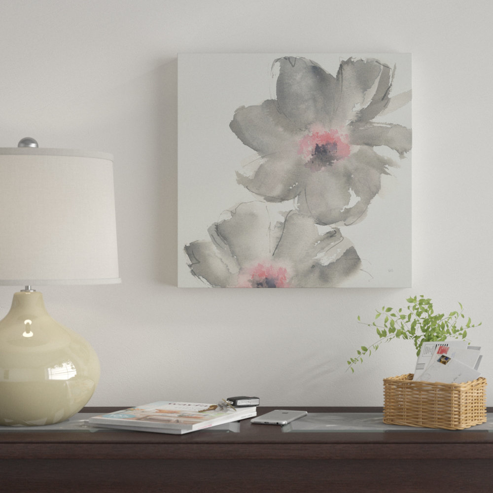 Winston Porter "Grey Blush Cosmos II on White" Acrylic Painting Print ...