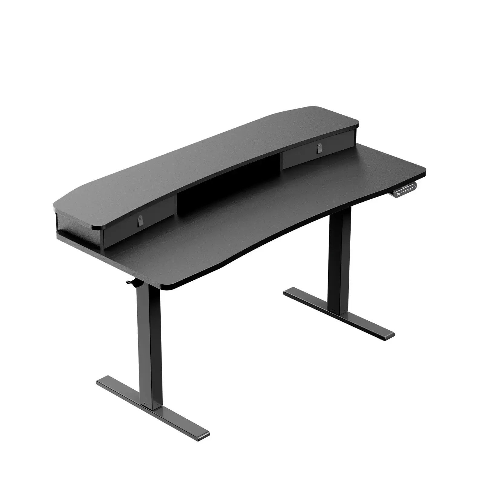 Inbox Zero Adjustable Standing Desk With Riser & Drawers | Wayfair