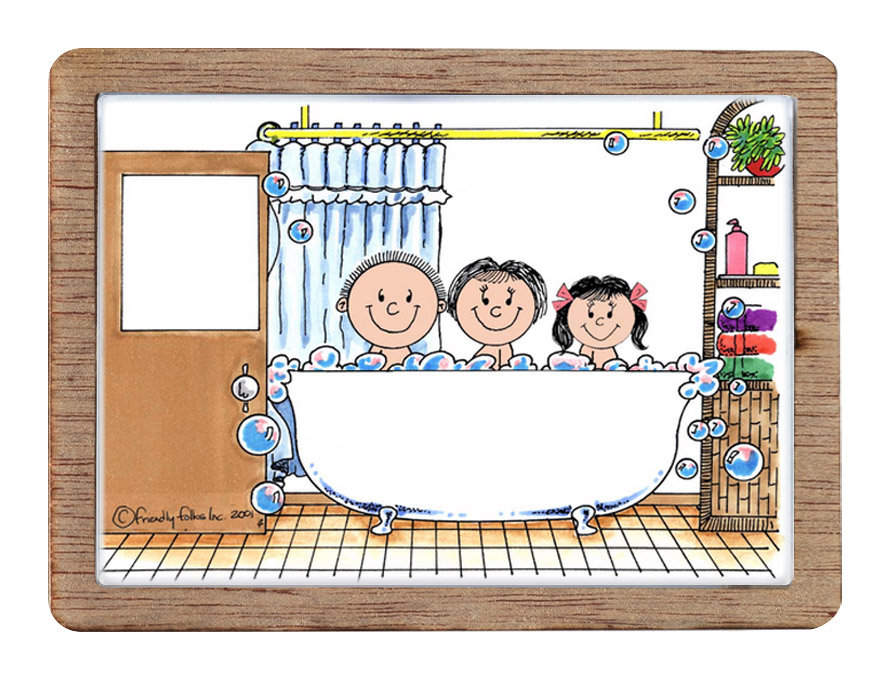 Printed Perfection Personalized Tub Time, One Girl Wooden Magnet ...