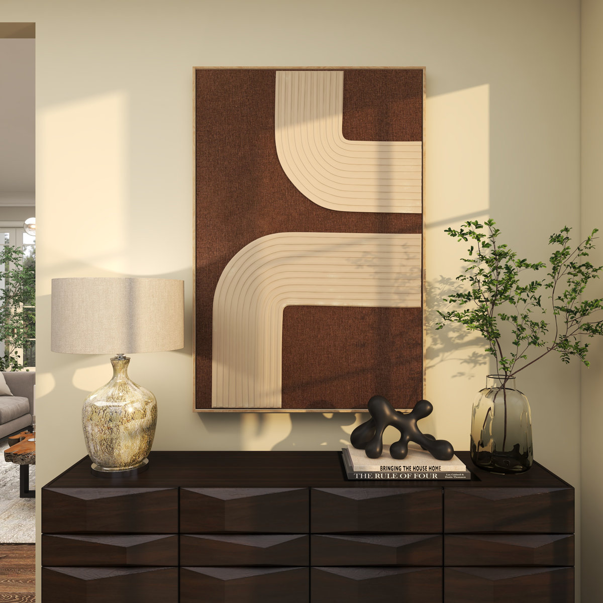 Joss & Main The Novogratz Polyester Geometric Living Room Framed Wall ...