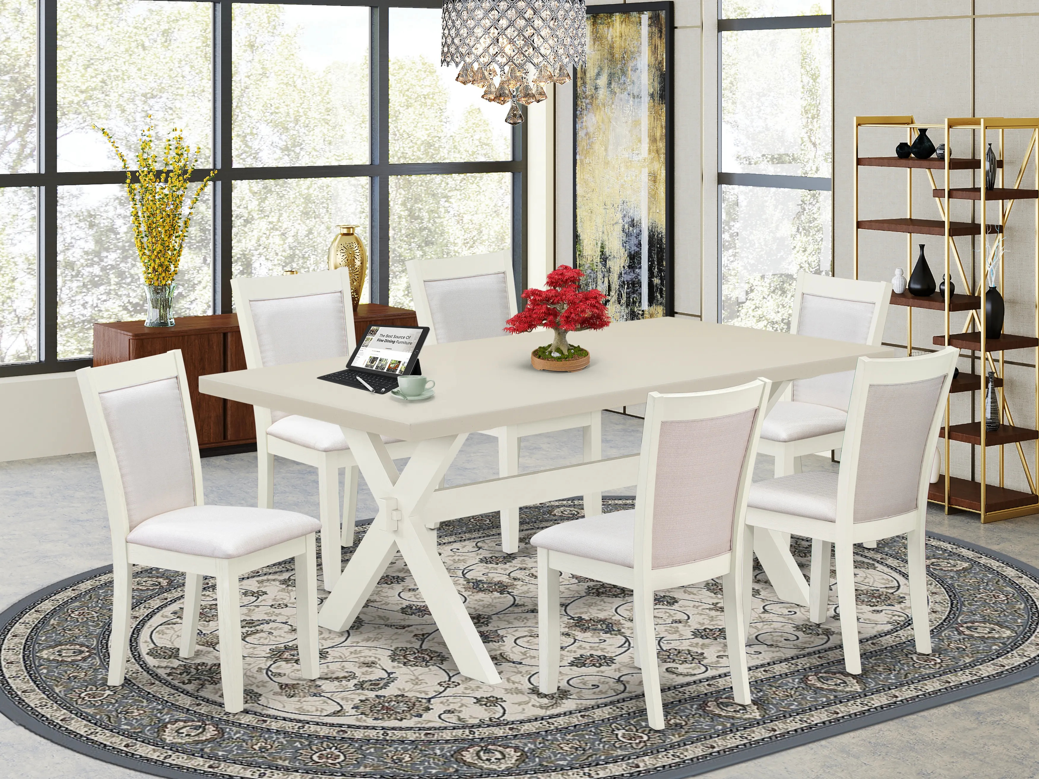 Gracie Oaks Kitchen Table Set -a Wood Dining Table and Parson Chairs ...