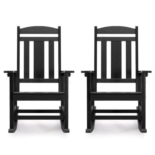 Red Barrel Studio® Chiemi Patio Rocking Chair Set Of 2 , HDPS Poly ...