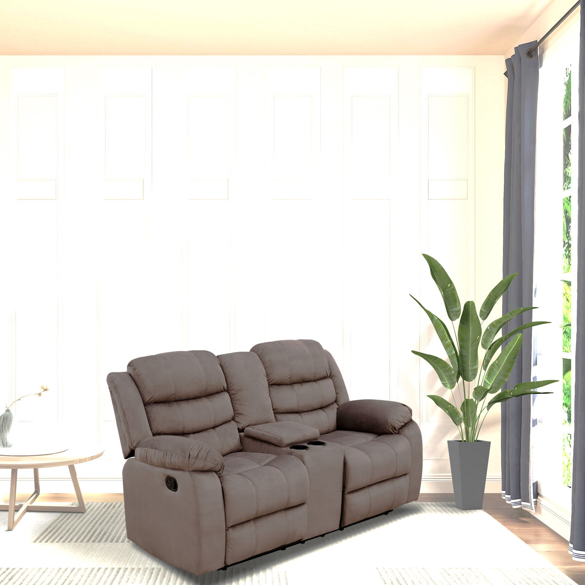 Ebern Designs Akeela 65'' Velvet Pillow Top Arms Reclining Loveseat ...