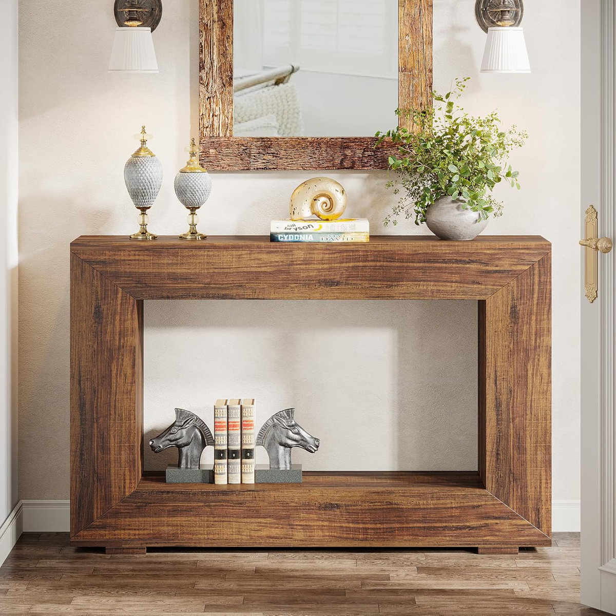 Millwood Pines 47.24''Wooden Rectangular Entryway Table,Farmhouse ...