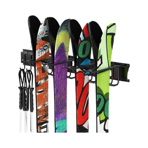 Arlmont & Co. Ski/Snowboard Wall Mount Rack - 350lbs Capacity Garage ...