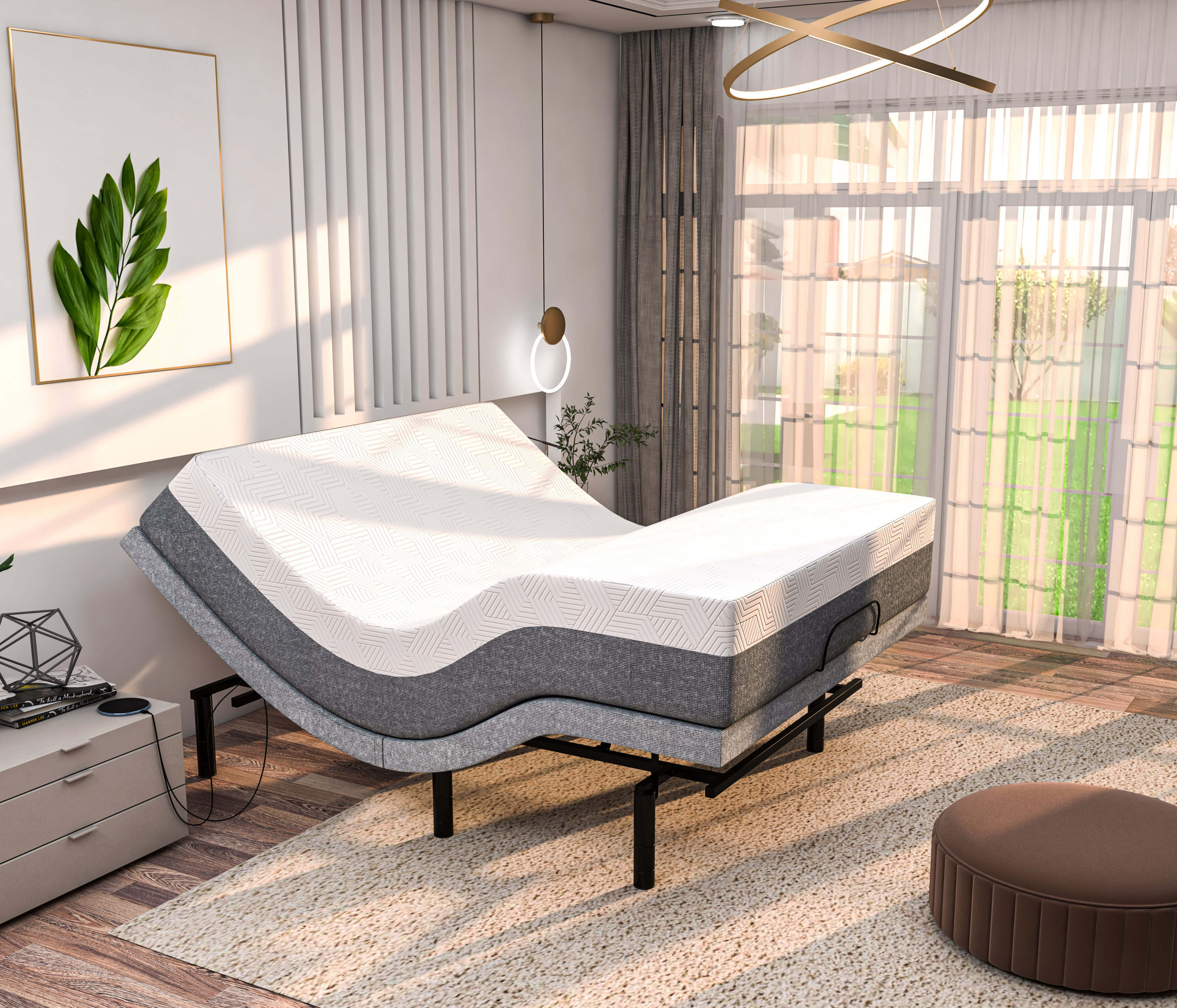 Alwyn Home Maxillaria 29" Massaging Adjustable Bed with Wireless Remote ...