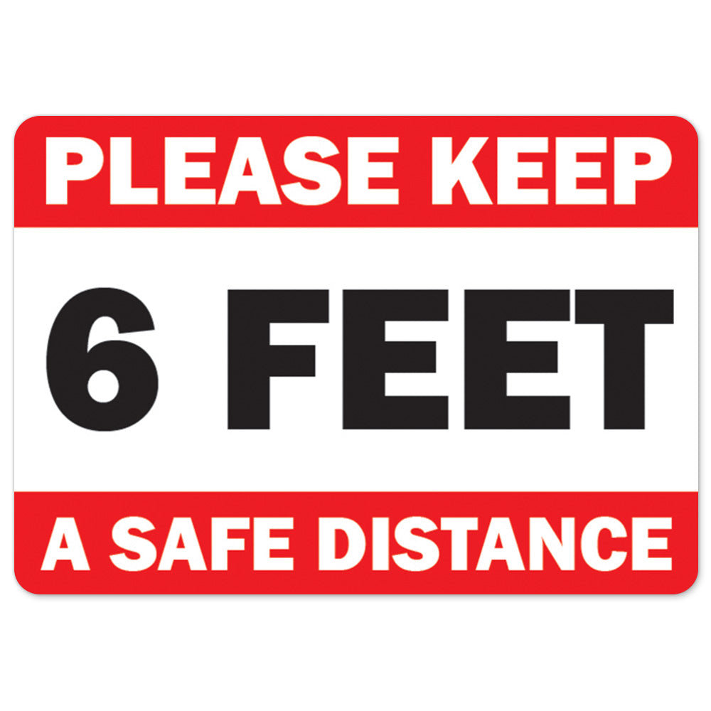 SignMission Public Safety Sign - Please Keep 6 Feet A Safe Distance ...