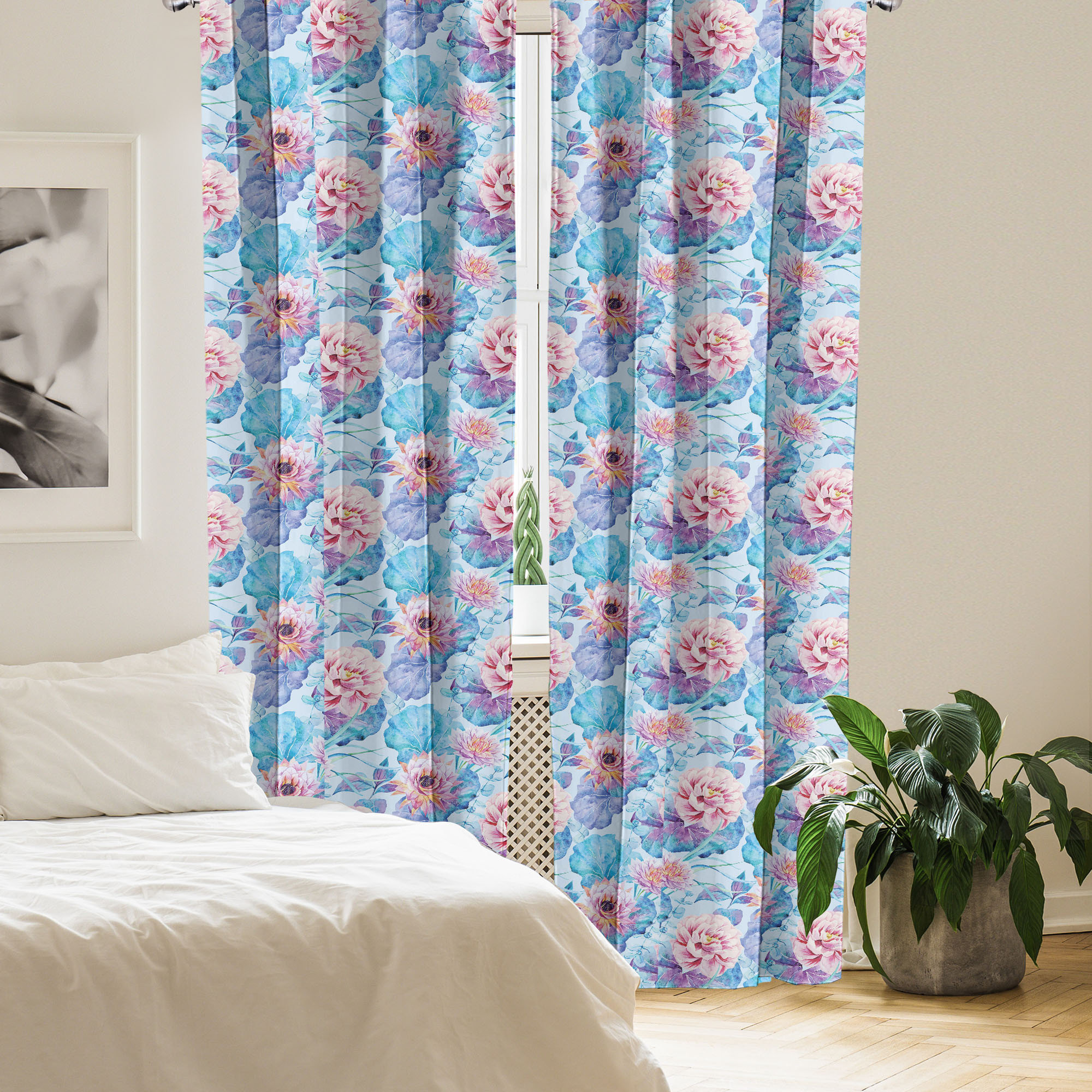 East Urban Home Arvil East Urban Home Exotic Curtains Tropical Leaves ...