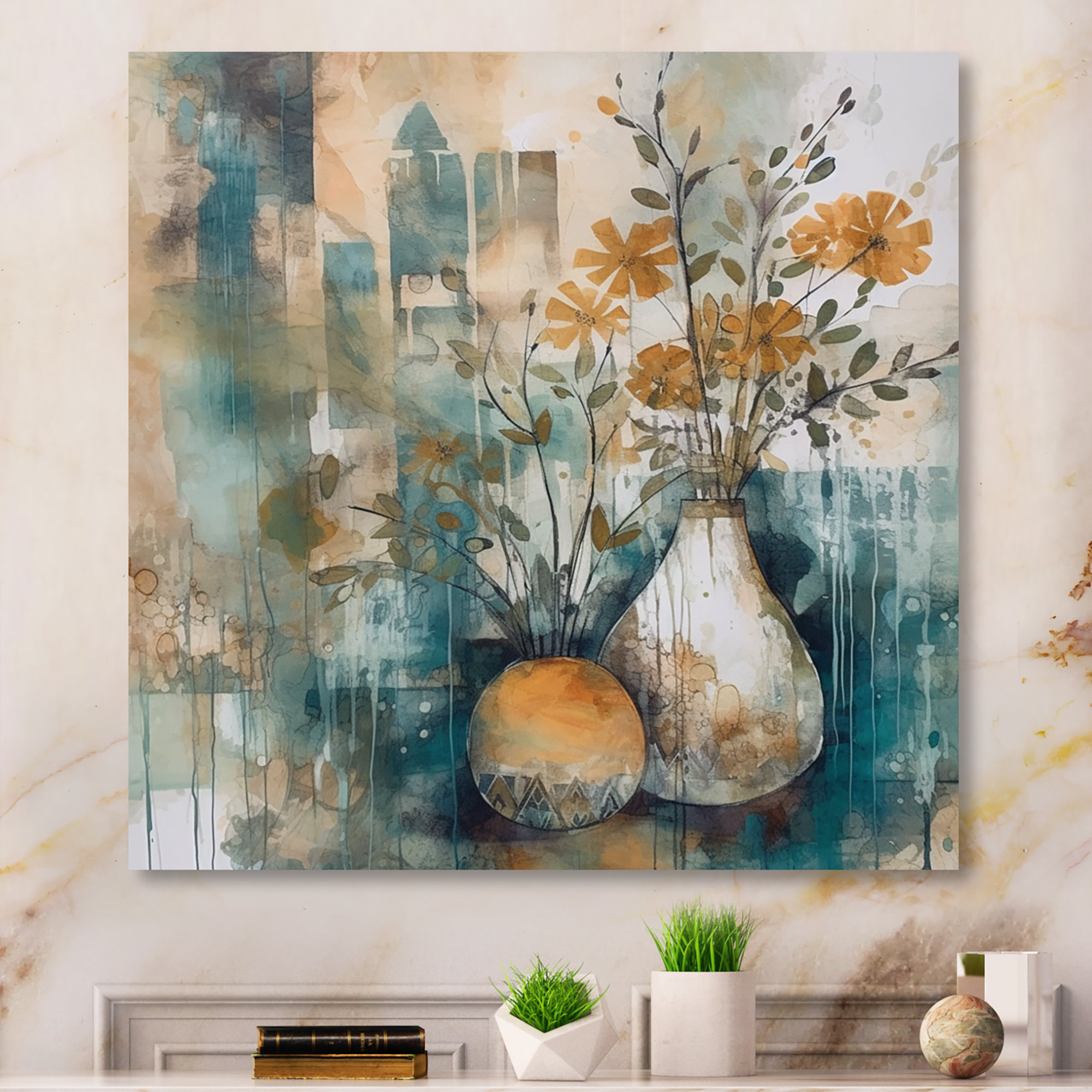 Red Barrel Studio® Orange and Green Abstract Bohemia IV - Unframed ...