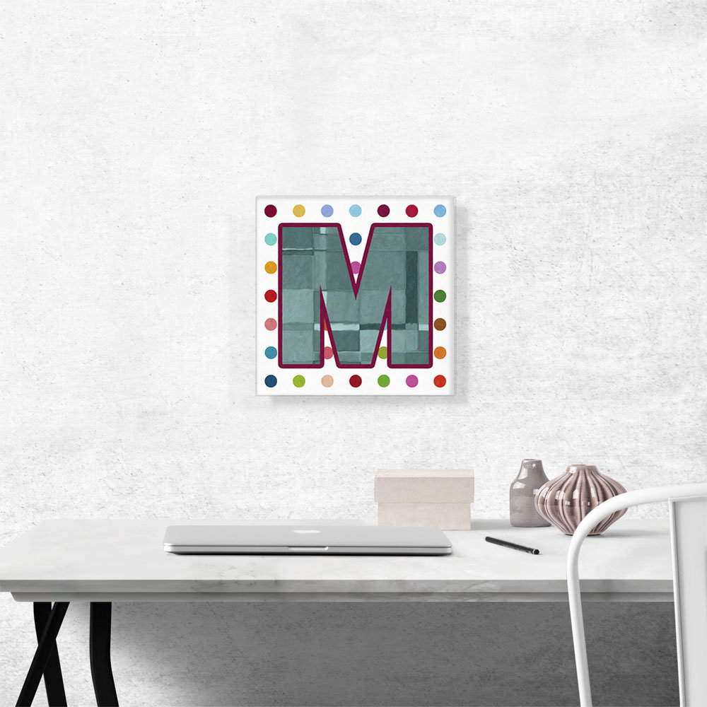 ARTCANVAS Fun Polka Dots Letter M - Wrapped Canvas Textual Art Print ...