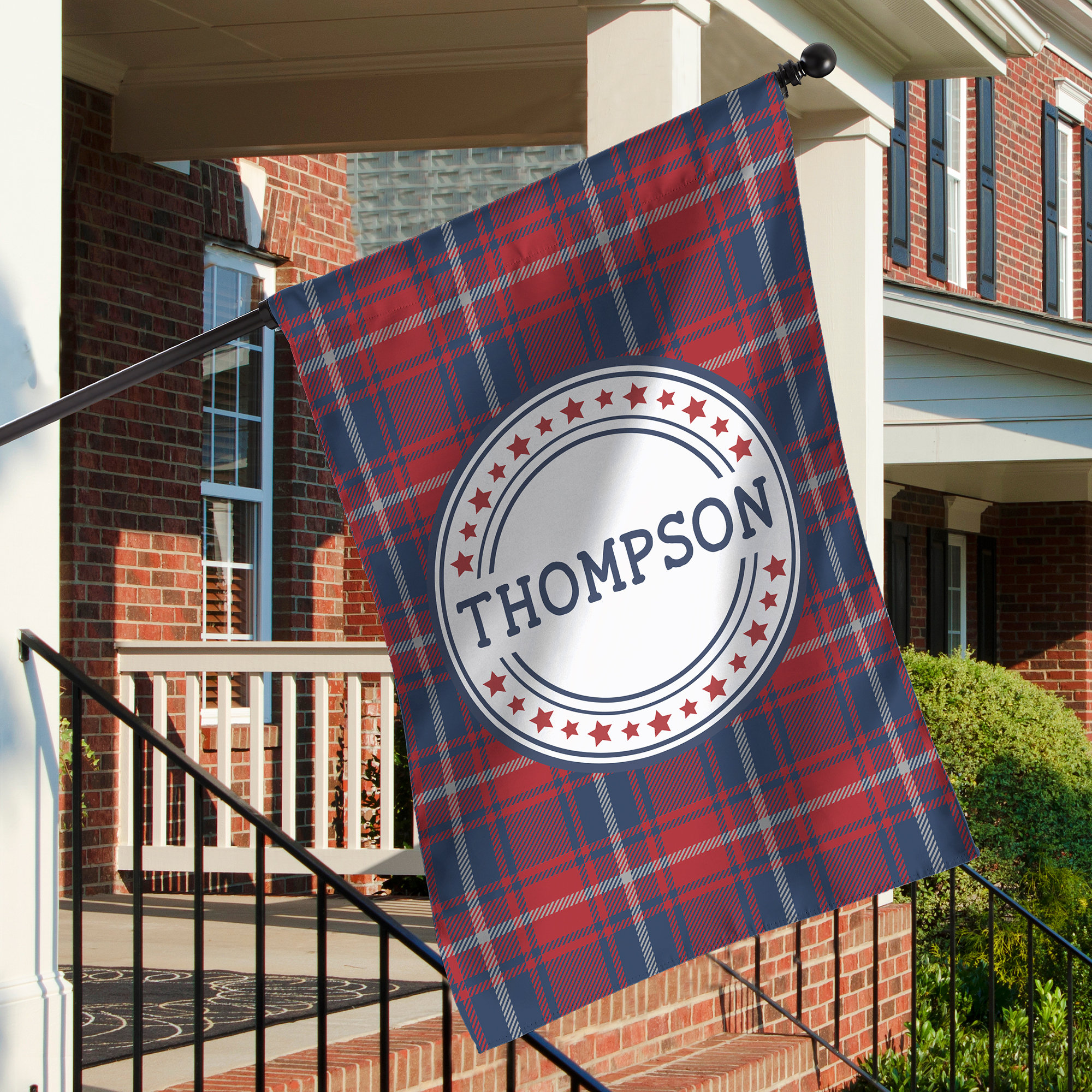 Personalization Mall Patriotic Plaid Personalized 2-Sided Polyester 43 ...