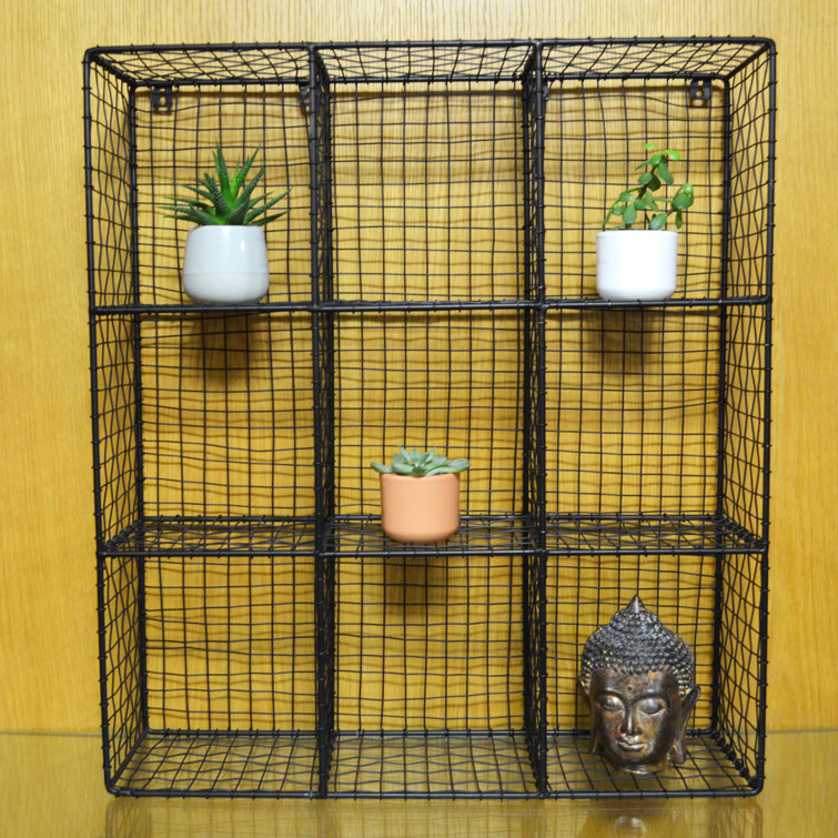 August Grove Spann 9 Square Wire Wrapped Cubed Wall Shelf & Reviews ...