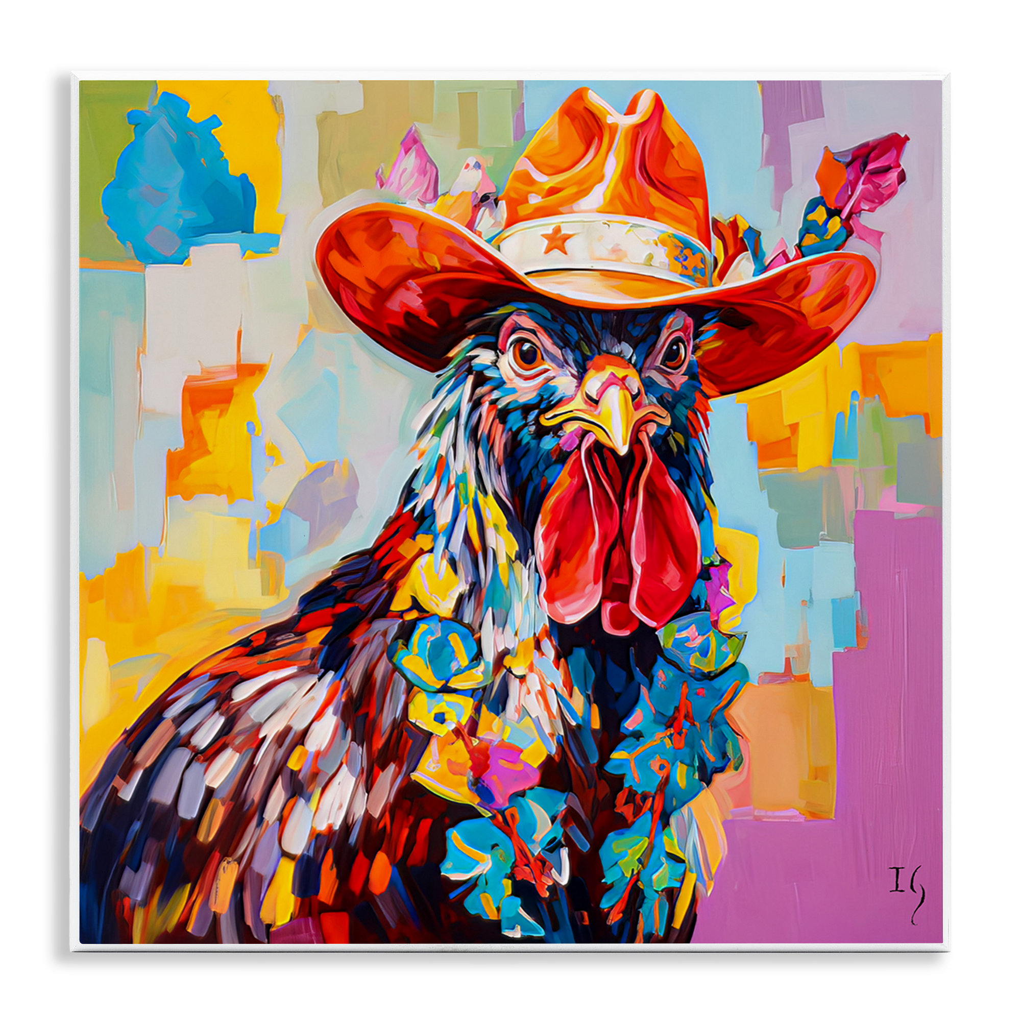 Dakota Fields Modern Cowboy Rooster Wall Plaque Art by Ivan Guaderrama ...