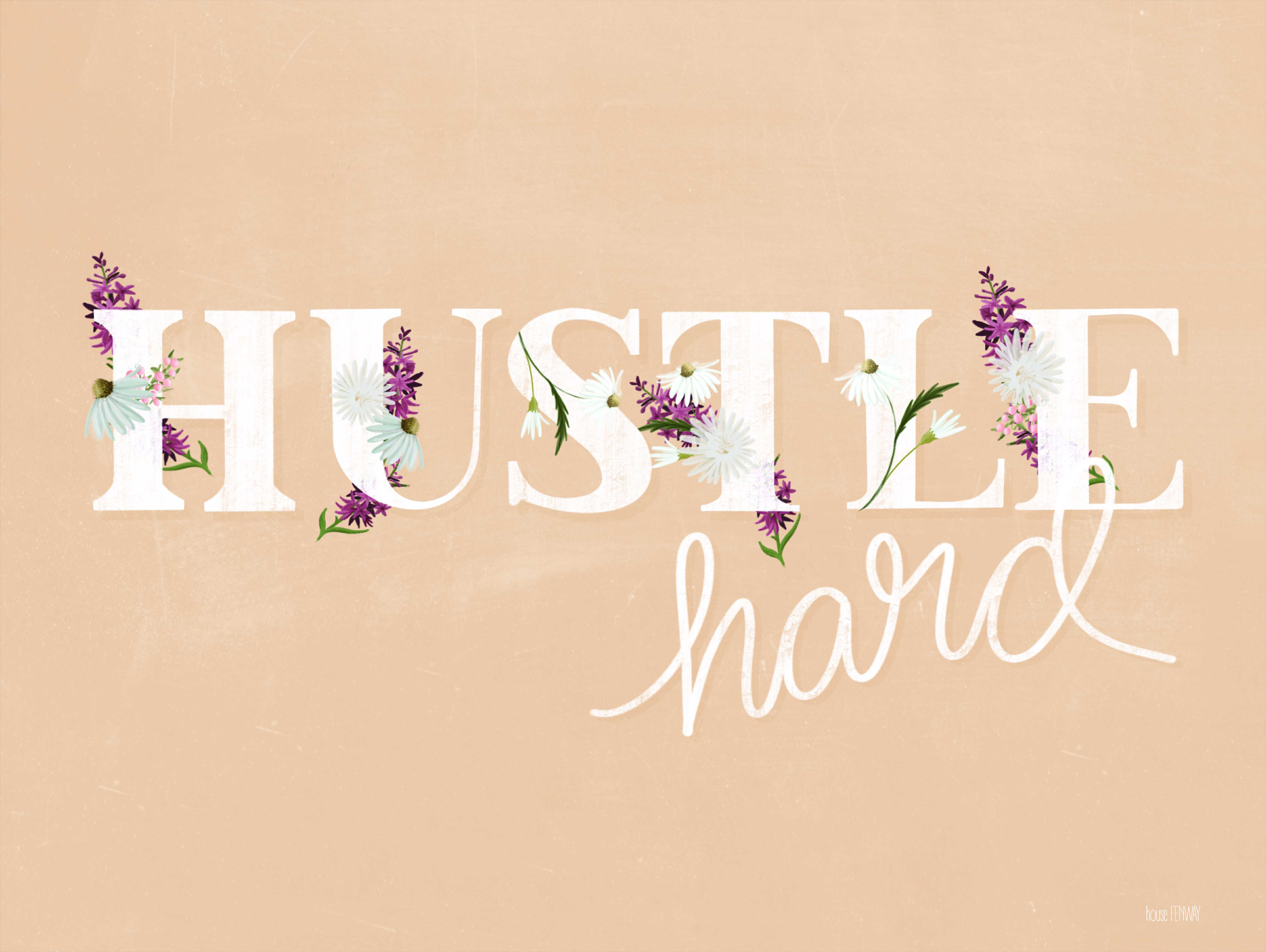Trinx Hustle Hard - Wrapped Canvas Print | Wayfair
