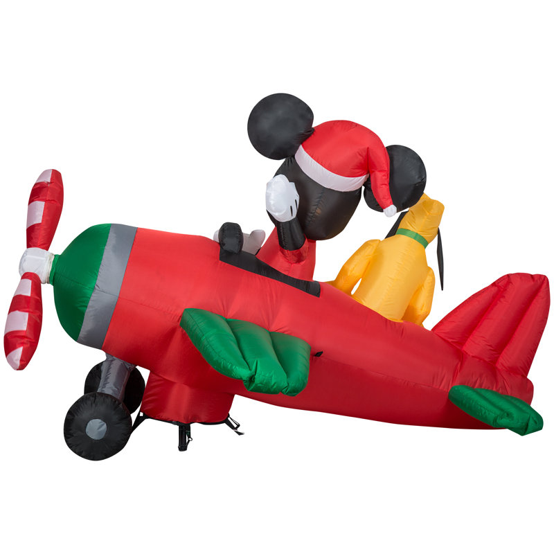 Gemmy Industries Animated Airblown-Mickey and Pluto Clubhouse Airplane ...