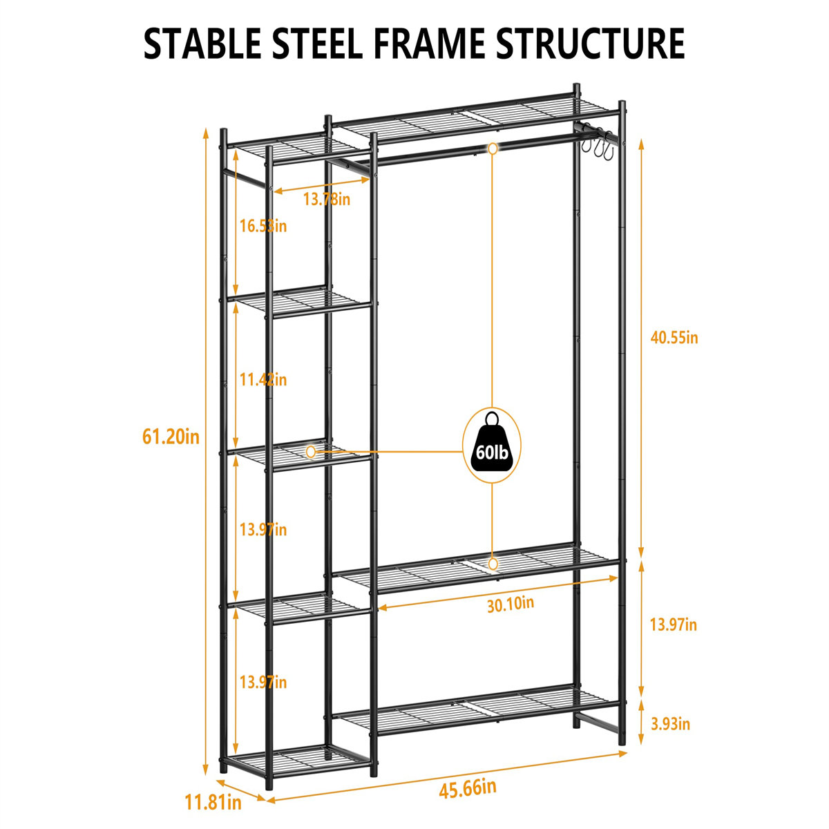 Stack man Rack With 4 Tiers Shelves,Freestanding Closet Organizers And ...
