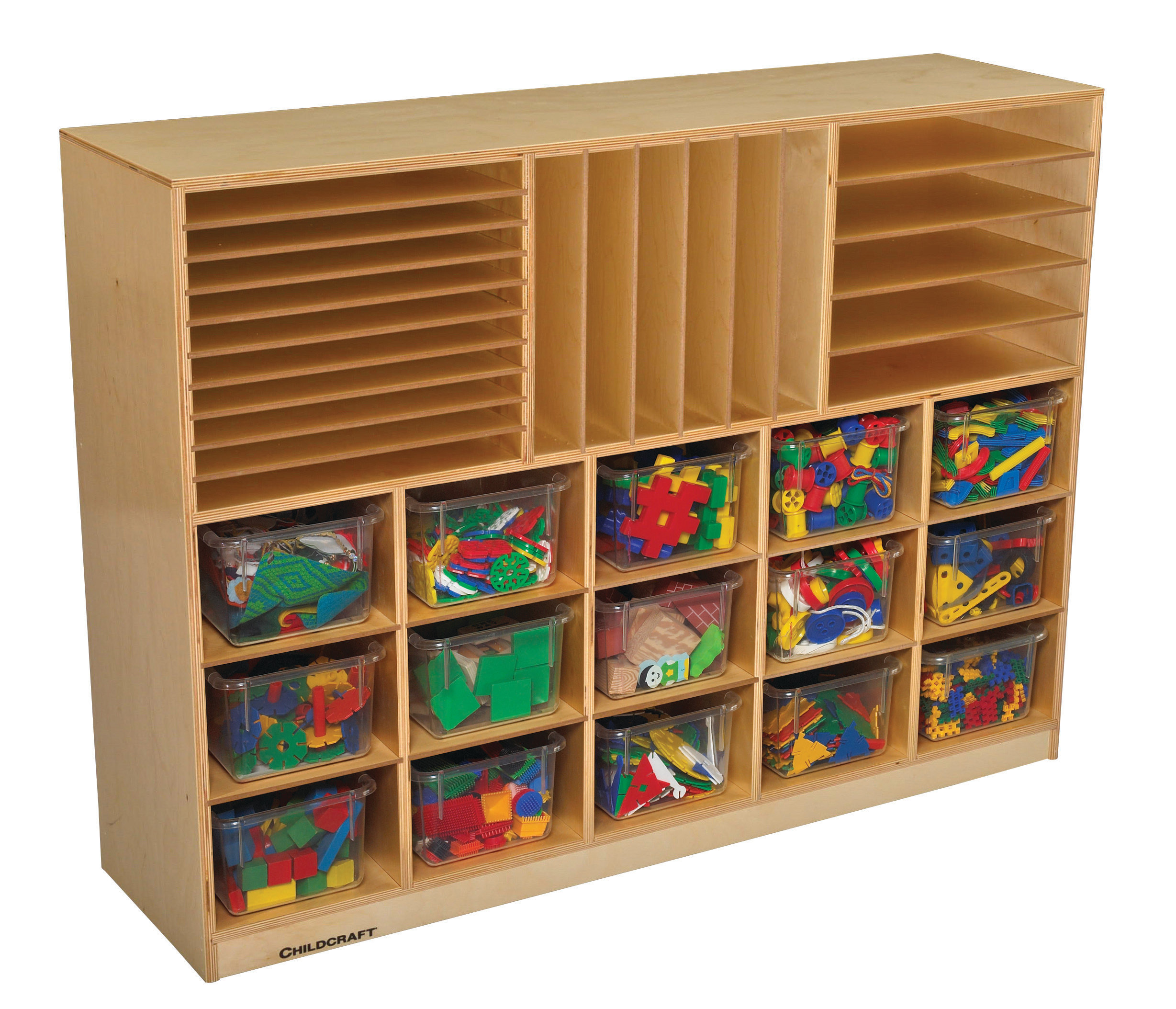 Childcraft Mobile Portfolio Center 15 Compartment Cubby with Trays ...