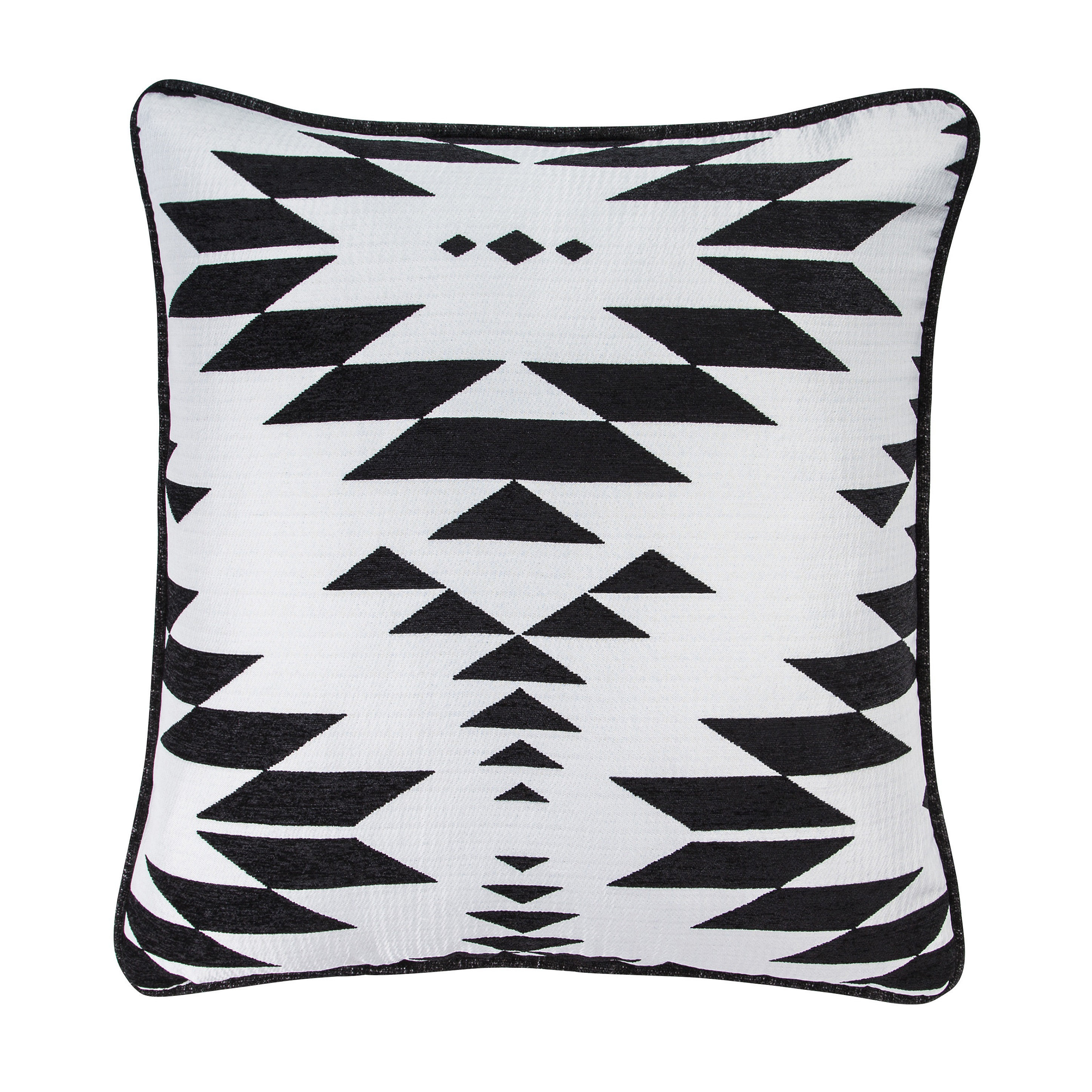 HiEnd Accents Amelia Off-White/Black Aztec Print Jacquard Southwestern ...