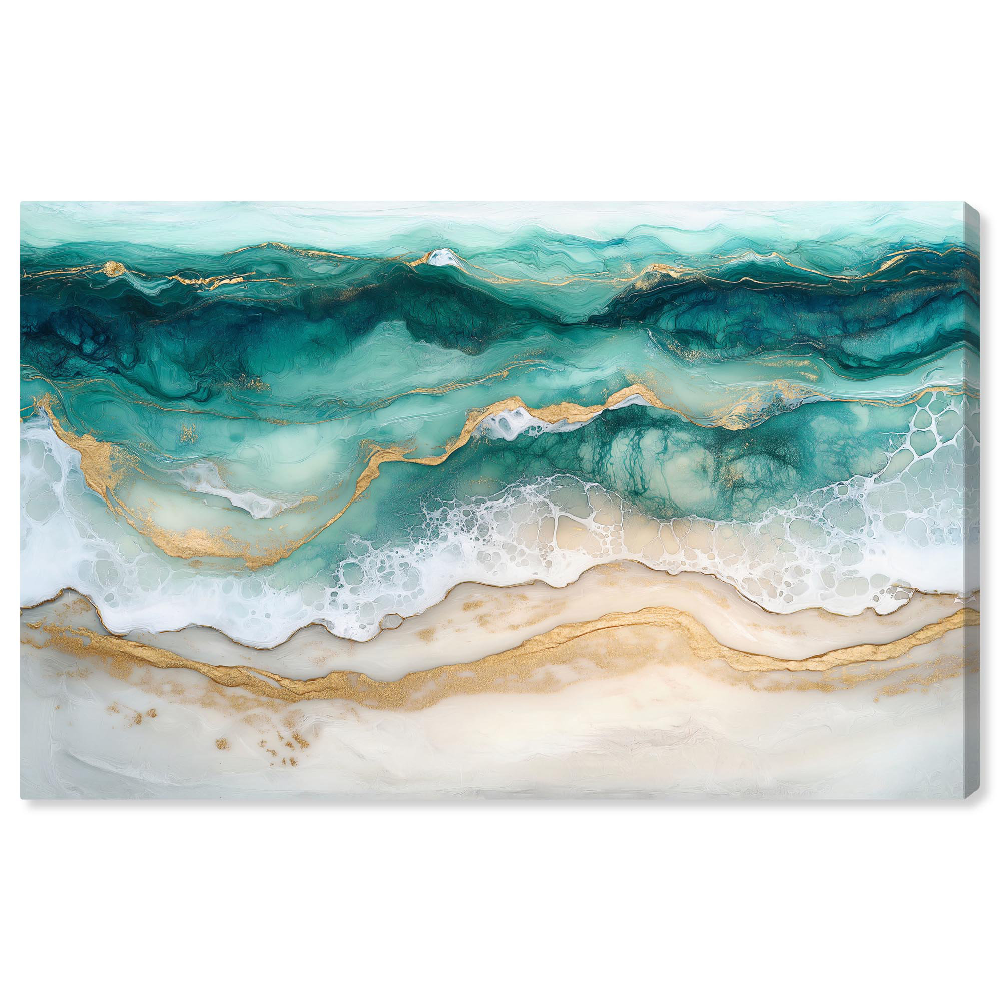 Art Remedy Gold-Drenched Waters Canvas Coastal Abstracts by Art Remedy ...