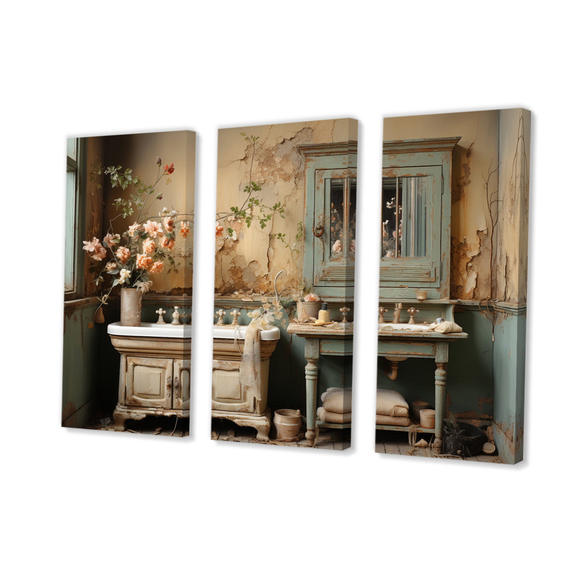 Winston Porter Bathroom Toilet Vintage Charm II On Canvas 3 Pieces ...