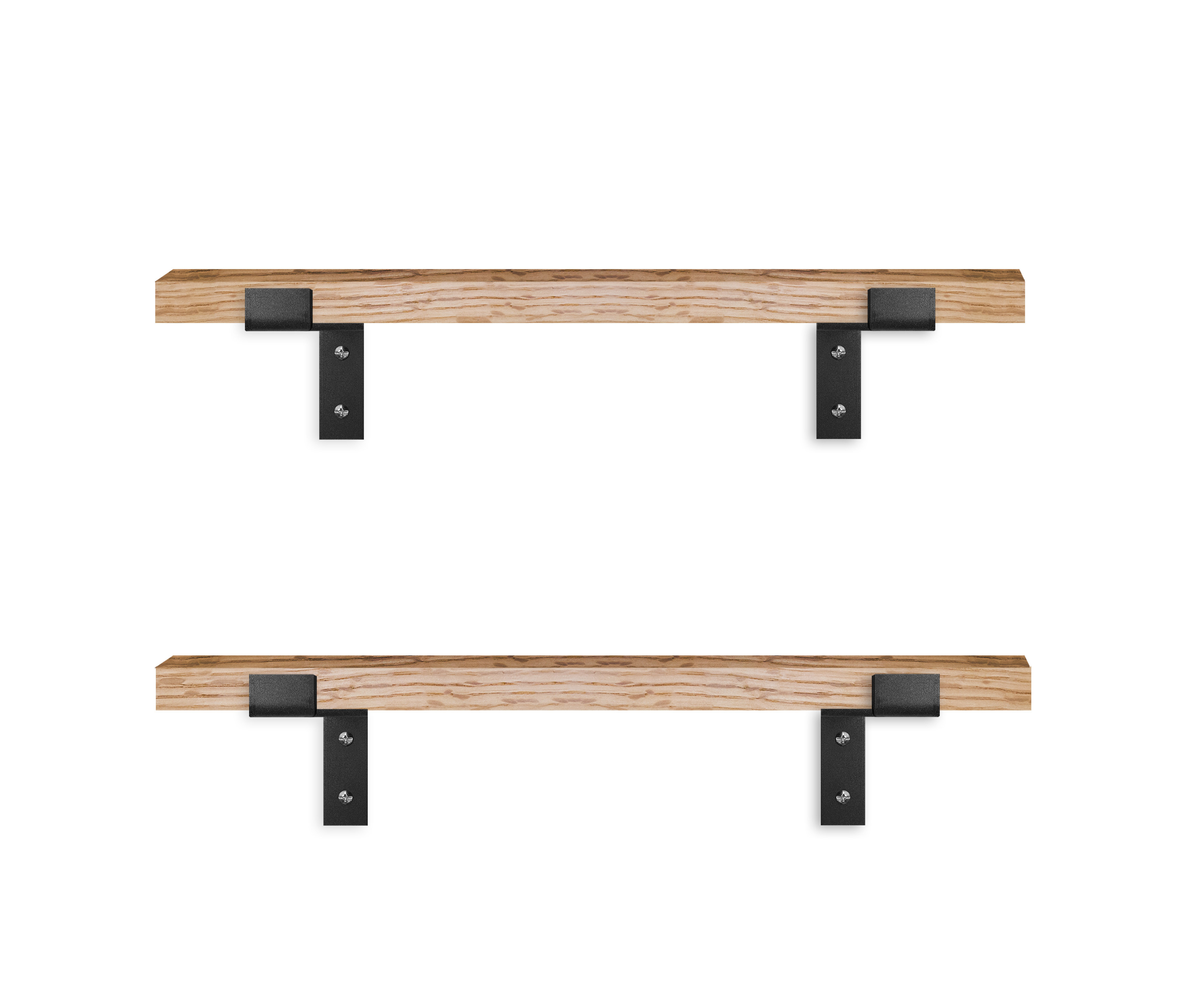 Millwood Pines Chyane 2 Piece Oak Bracket Shelf | Wayfair