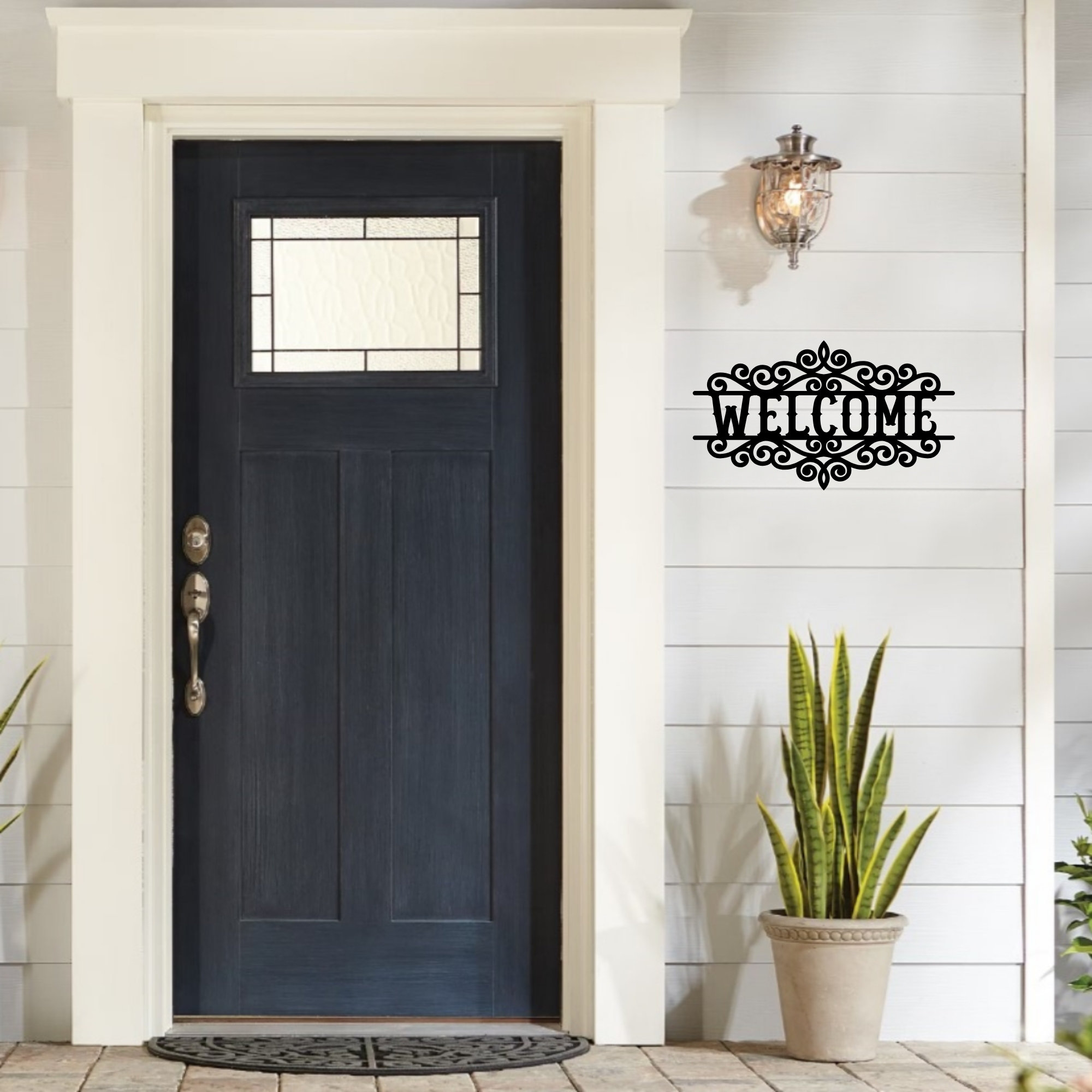 Bosfori Ornamental Metal Welcome Wall Décor for Indoor and Outdoor Use ...