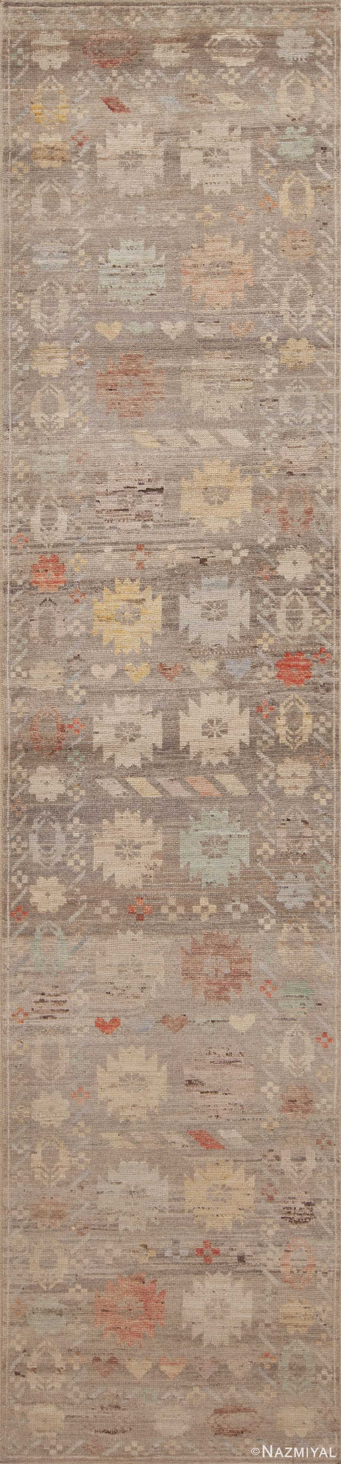 Nazmiyal Collection One-of-a-Kind Tribal Geometric Gray Background ...