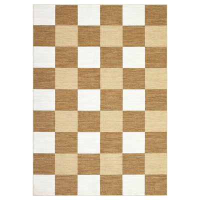 Ebern Designs Randolph Checkered Machine Washable Rug Plaid Area Rug ...