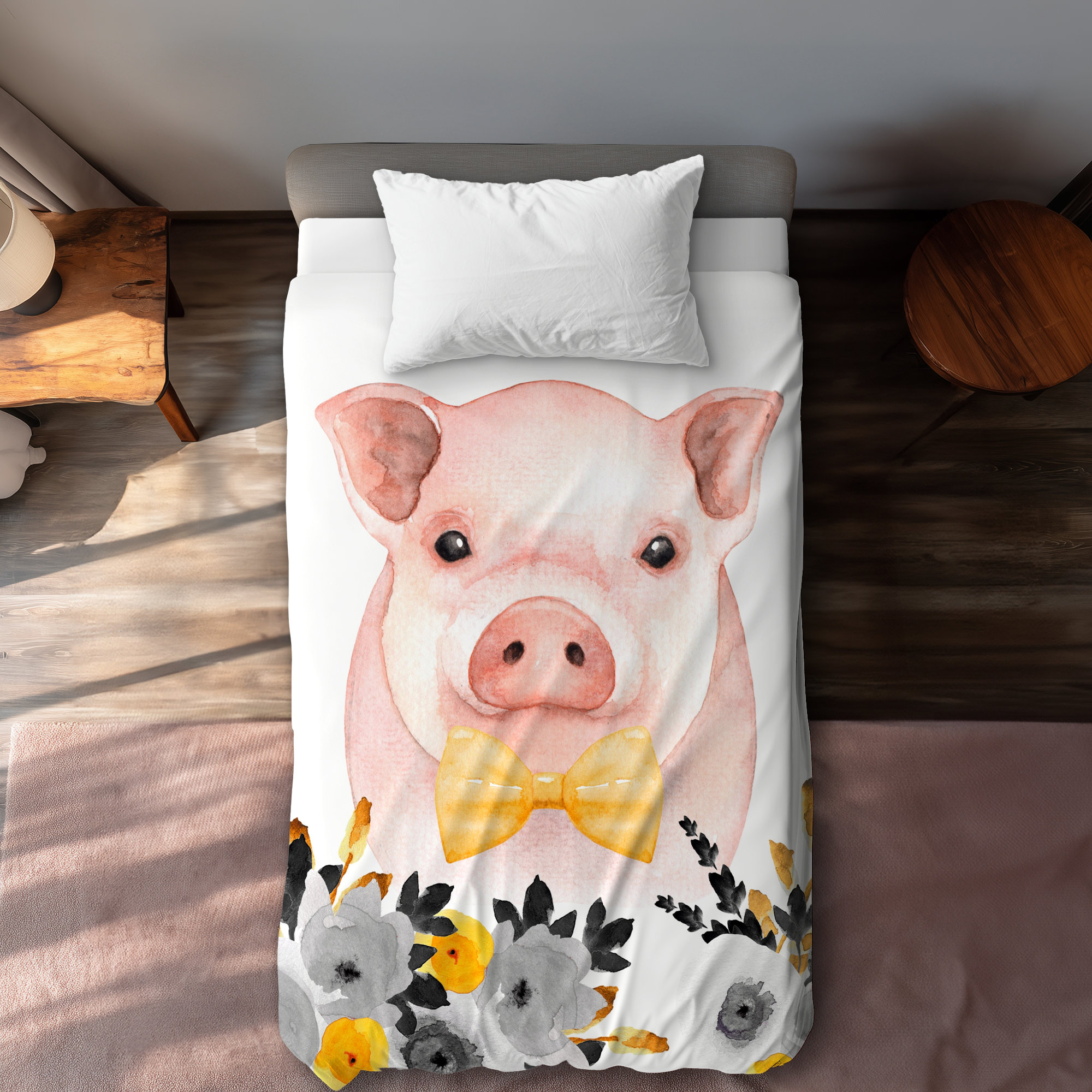 Begin Edition International Inc. Chic Pig Farm Animals Duvet Cover ...