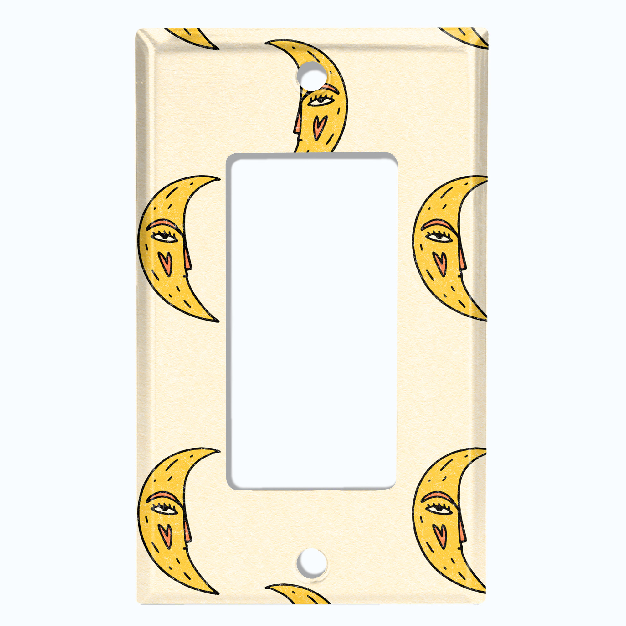 WorldAcc Crescent Moon Heart Doodle 1-Gang Toggle Light Switch Wall ...