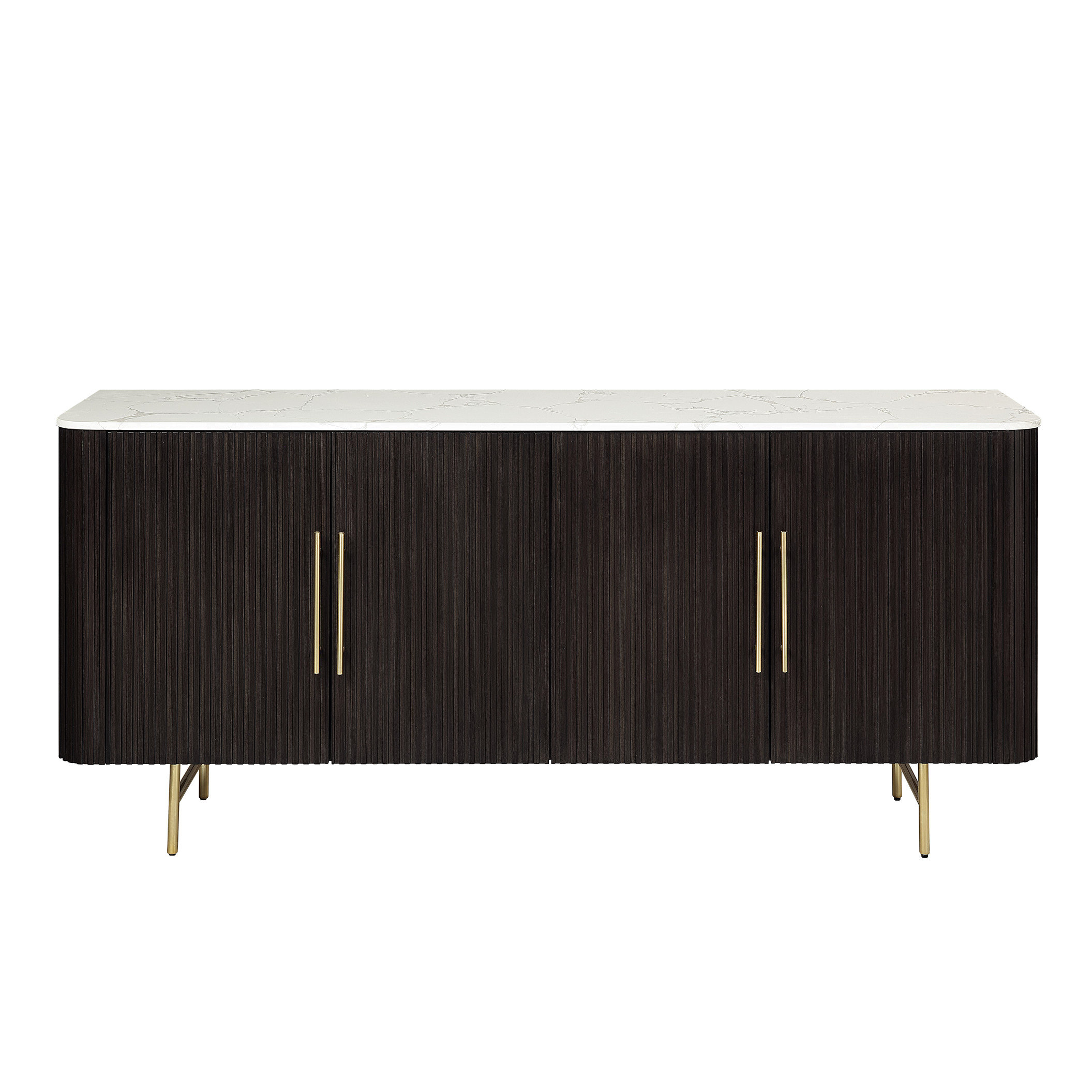 Corrigan Studio® Sleek and Stylish Server with Artificial Marble Top ...
