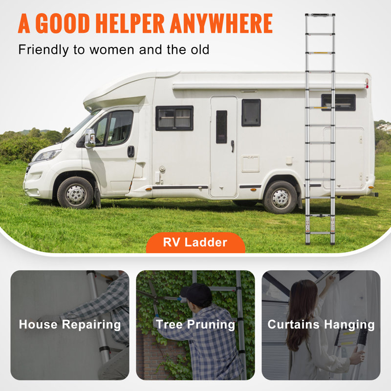 VEVOR 150' Aluminum Lightweight Folding Extension Ladder & Reviews ...