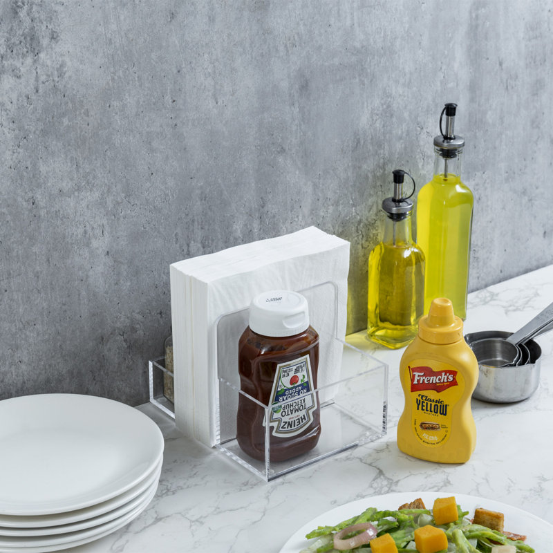 Prep & Savour Kitchen Napkin Holder With Spice Rack | Wayfair