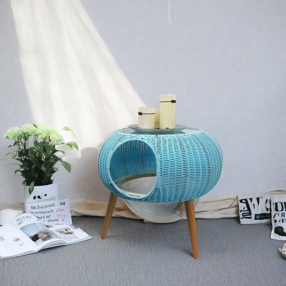 AWORET Rattan Cat House Side Table | Wayfair