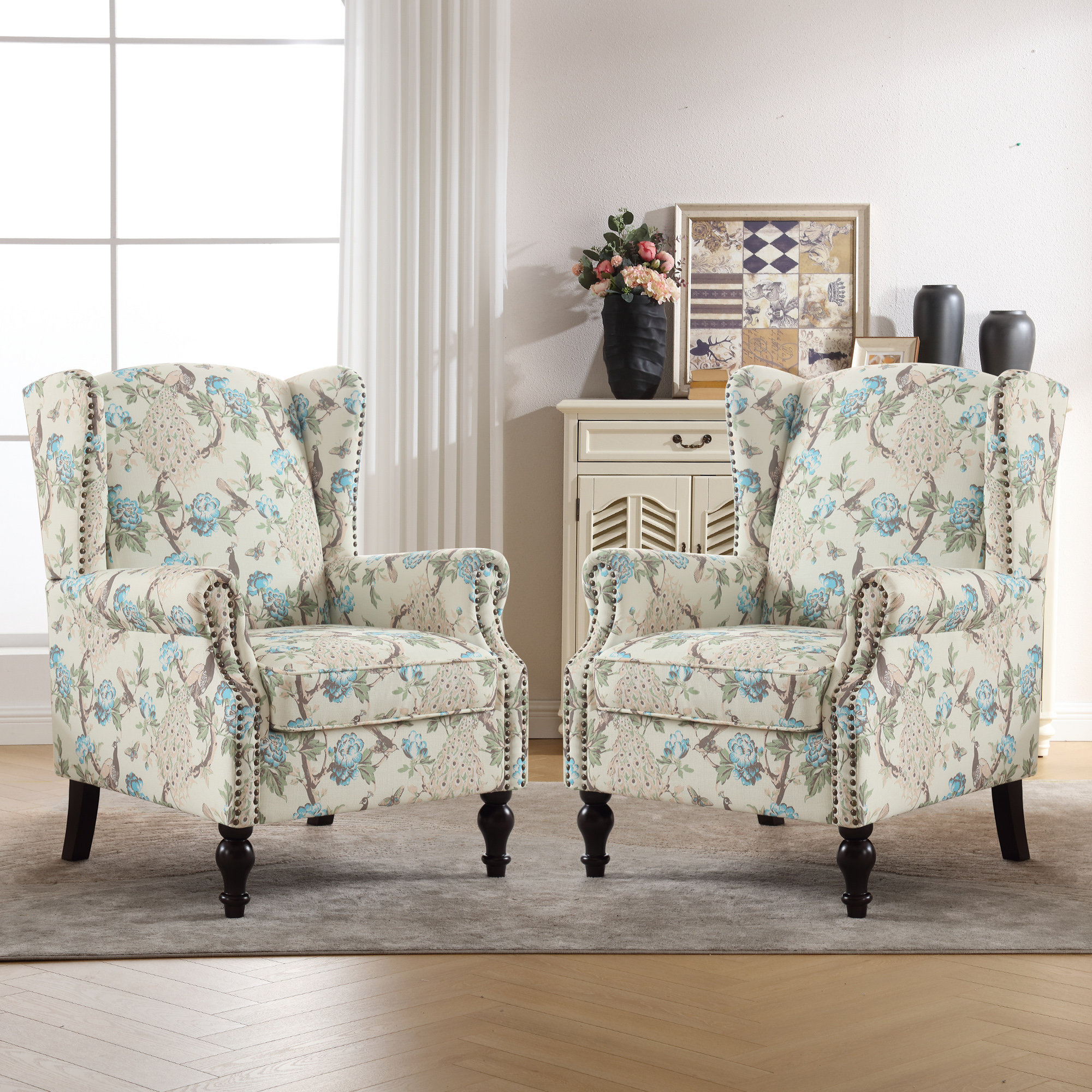 Charlton Home Evstati Christasha 29'' Wide Chair with Nailhead Trim and ...