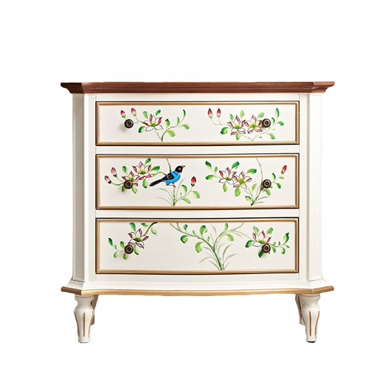 Ruthber Solutions Vintage Hand-Painted Three-Drawer Accent Chest | Wayfair
