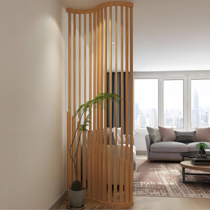 Sleek Surface Designs Curved Nan Bamboo Screen Divider | Wayfair