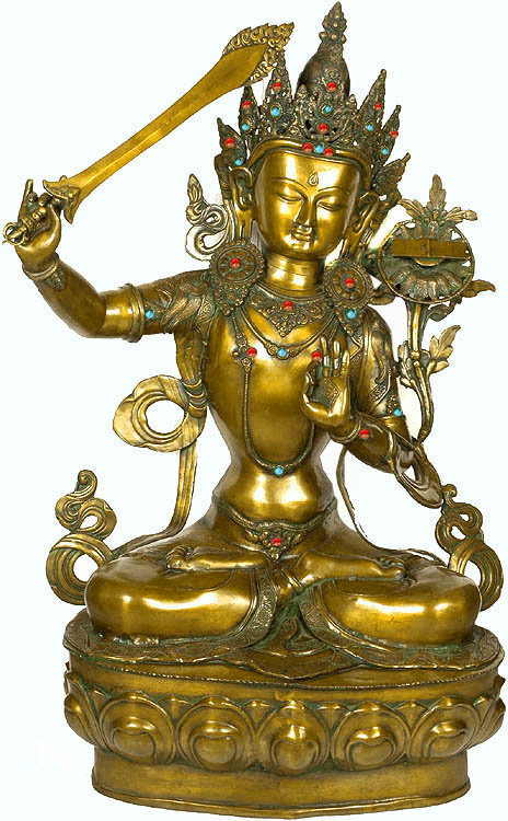 Exotic India Large Size Manjushri, Buddhist God Of Wisdom (Tibetan ...