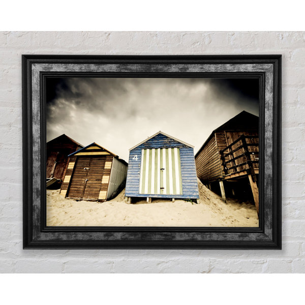 Bright Star Winter Beach Huts - Single Picture Frame Print | Wayfair.co.uk